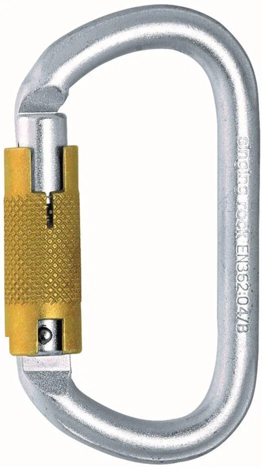 Weld.pl - KARABINEK STALOWY SINGING ROCK OVAL TRIPLE LOCK